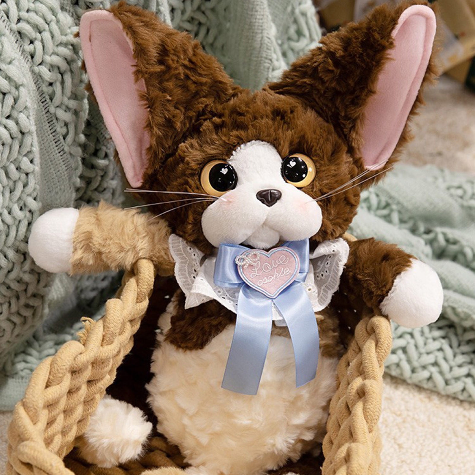 Devon Cat Plush Toy 17.7'', Stuffed Animals Cuddly Cat Shape Plush Toys Throw Pillows Devon Cat ...