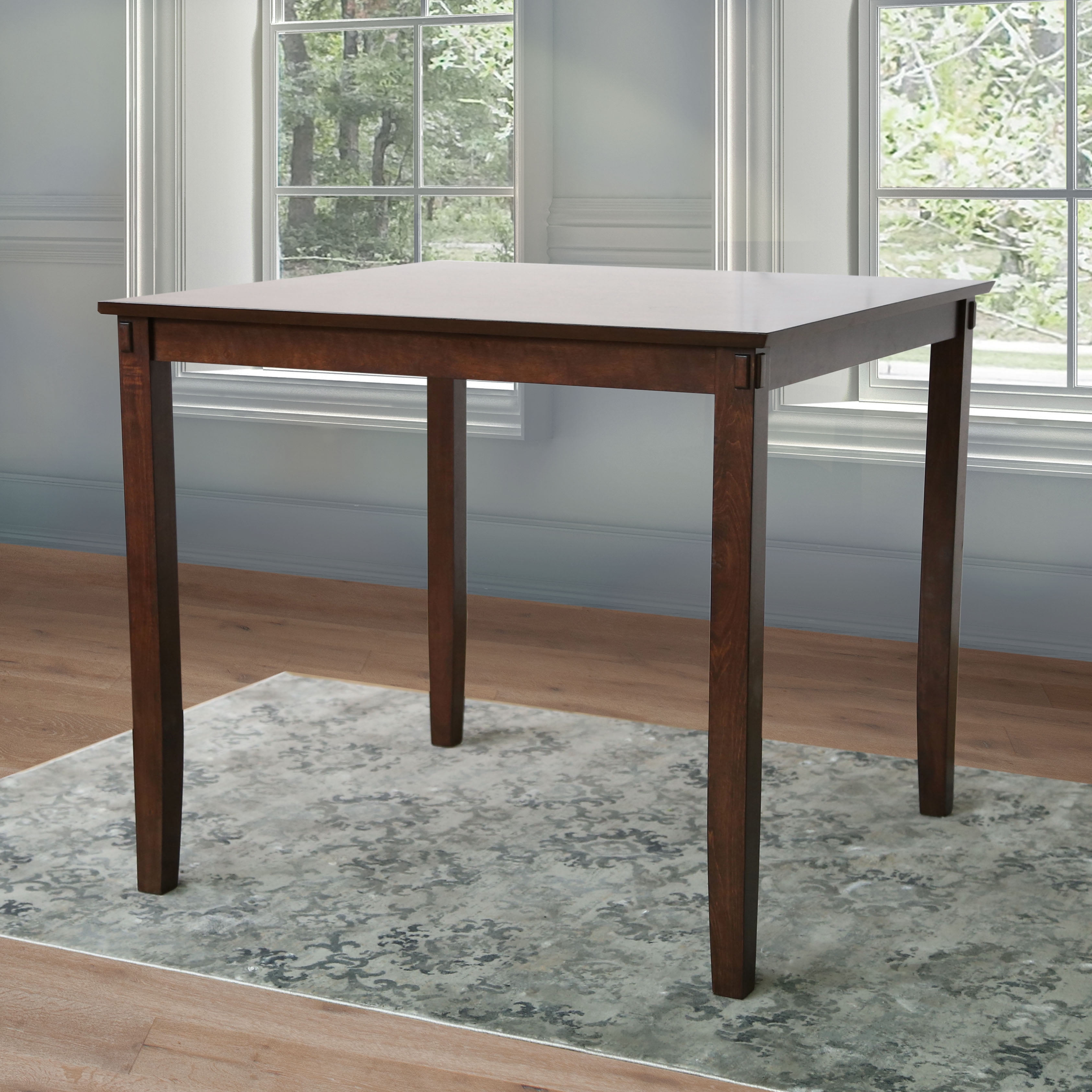 Devon & Claire Aristotle Dining Kitchen Tall Square Table, Espresso ...