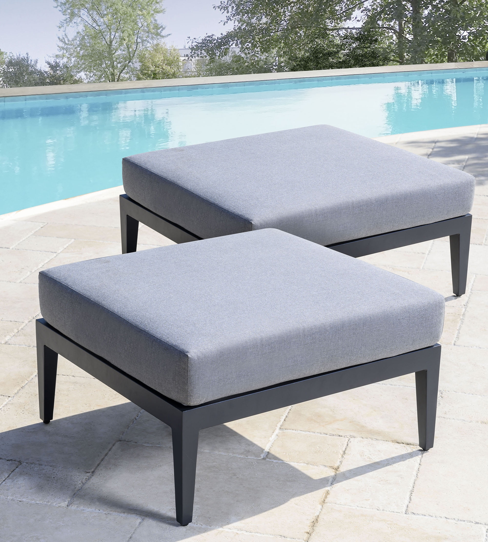 Devon & Claire Benji Patio Ottoman (2-Pack), Gray - Walmart.com
