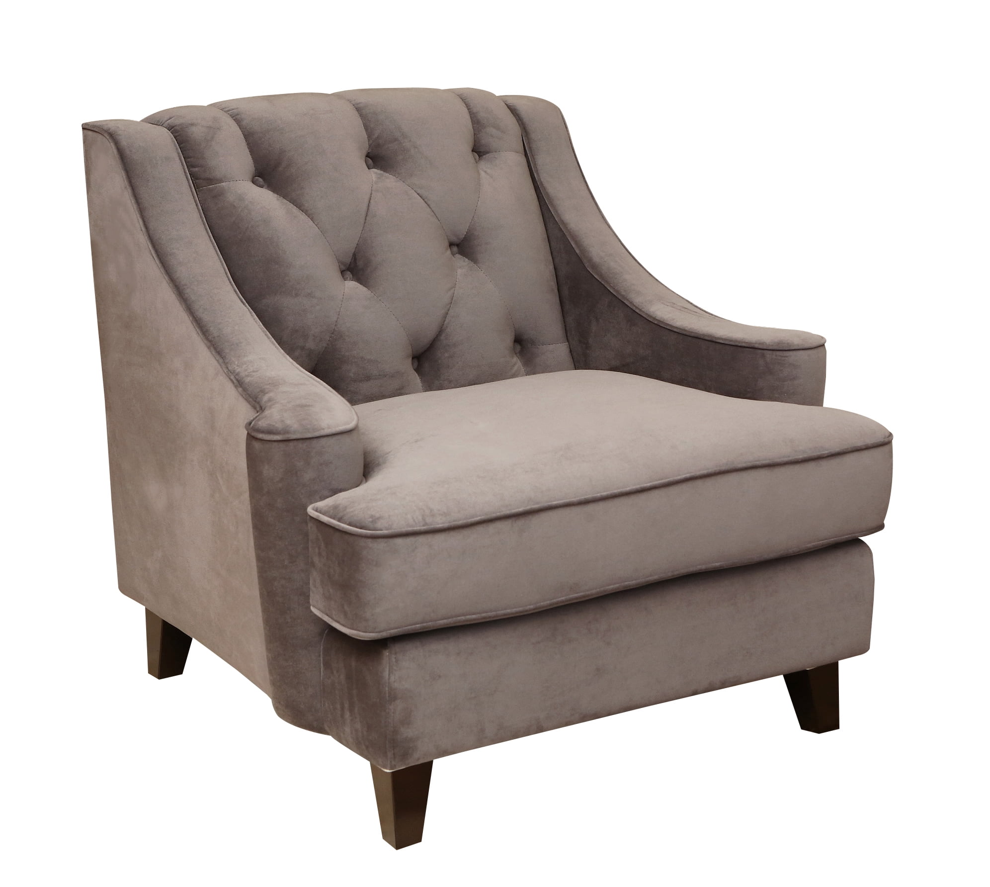Devon & Claire Peyton Velvet Armchair - Gray - Durable Frame - Walmart.com