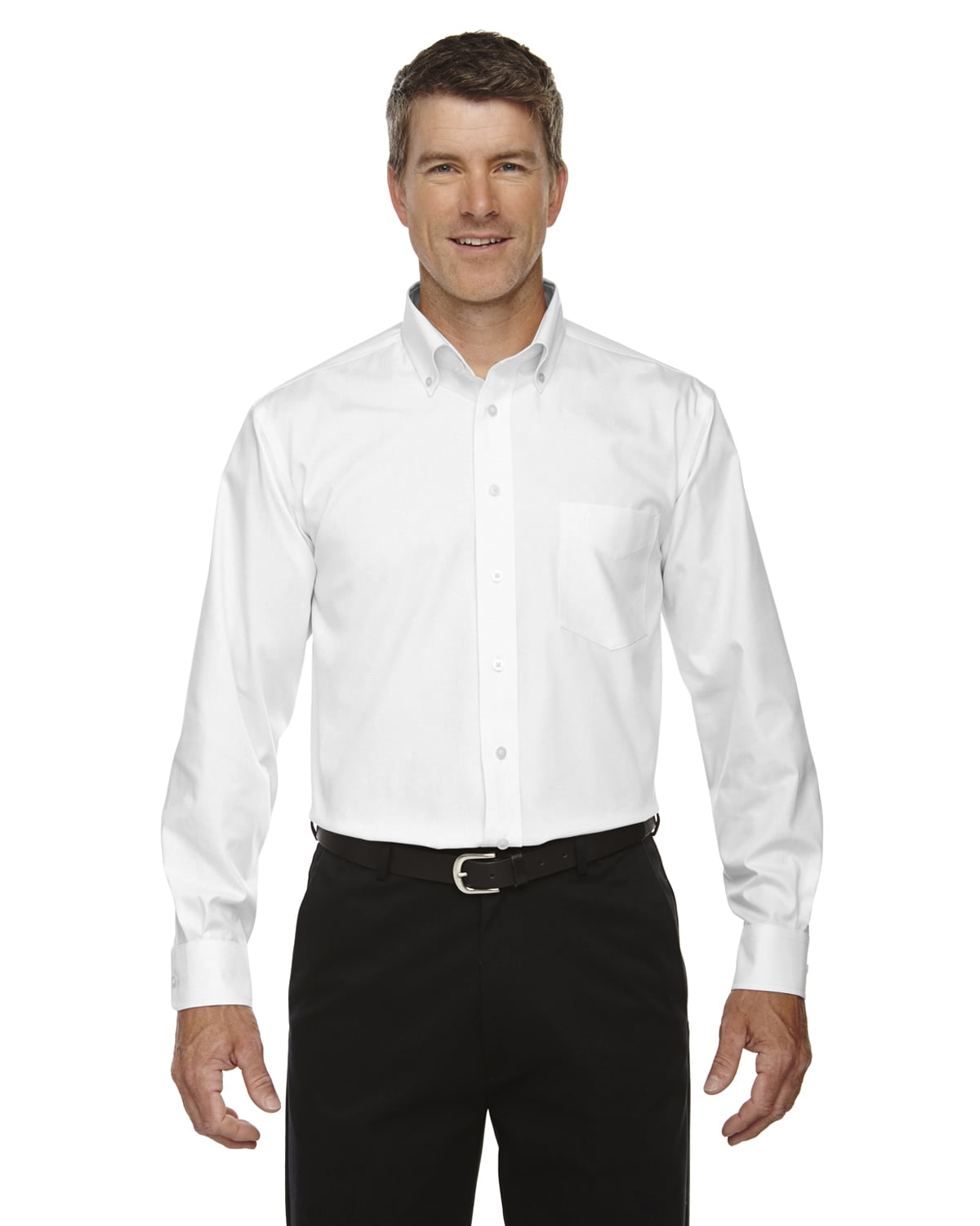 Devon & Jones Classic Fit Oxford Dress Shirt. D630., WHITE, L - Walmart.com