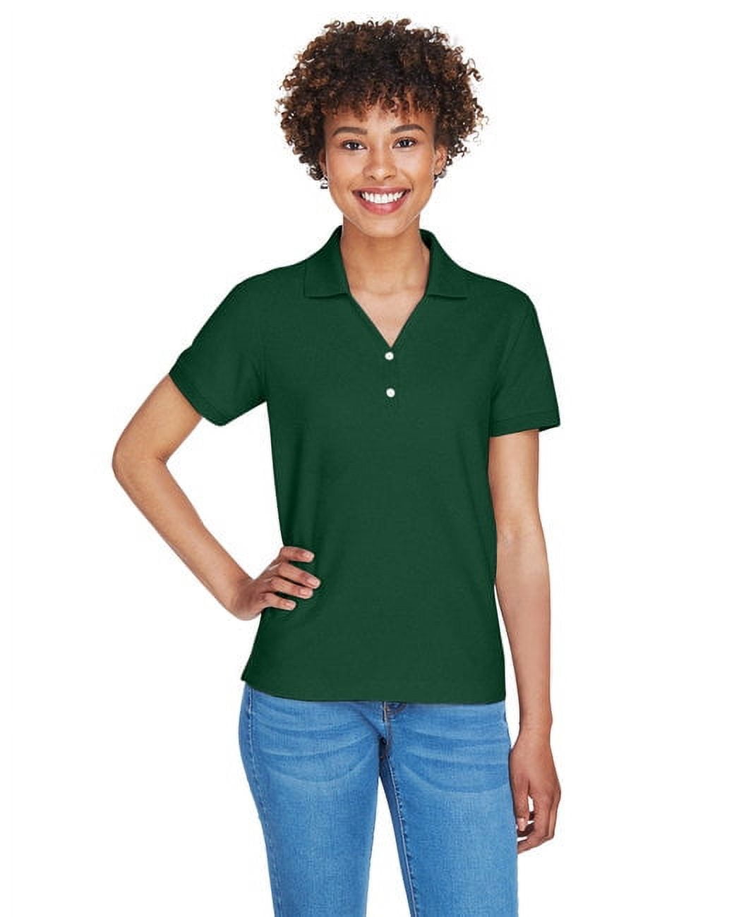 Devon & Jones D100W Ladies' Pima Piqu Y-Collar Polo - Walmart.com