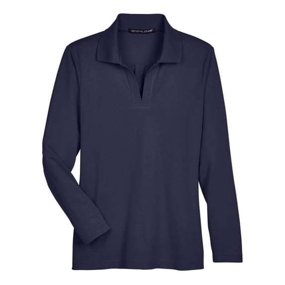 Devon & Jones DG20LW CrownLux Performance Ladies' Plaited Long Sleeve ...