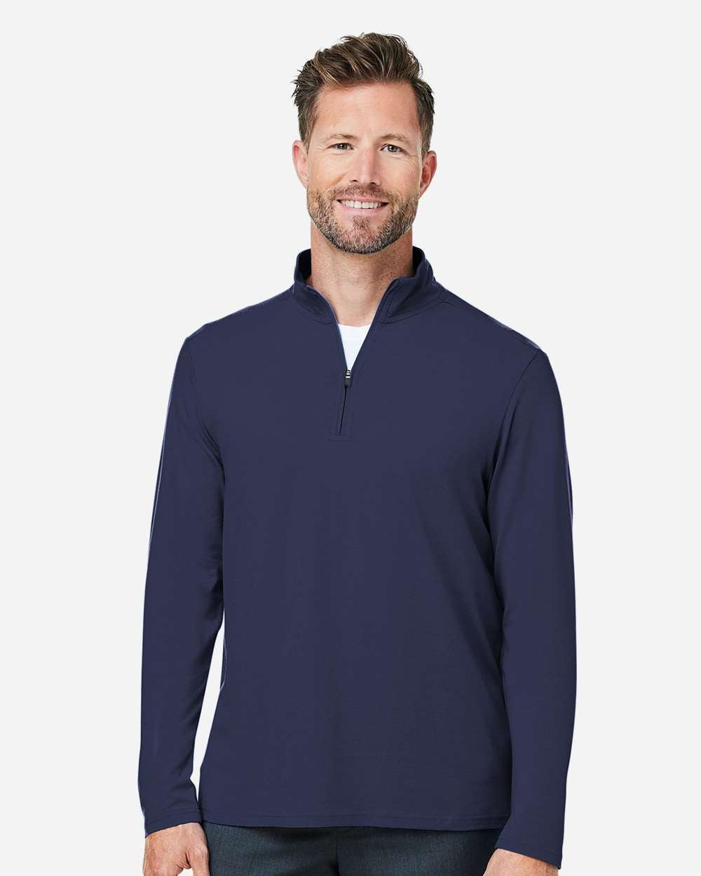 Devon & Jones DG425 Men's Raleigh Stretch Quarter-Zip Pullover-Navy-4XL ...