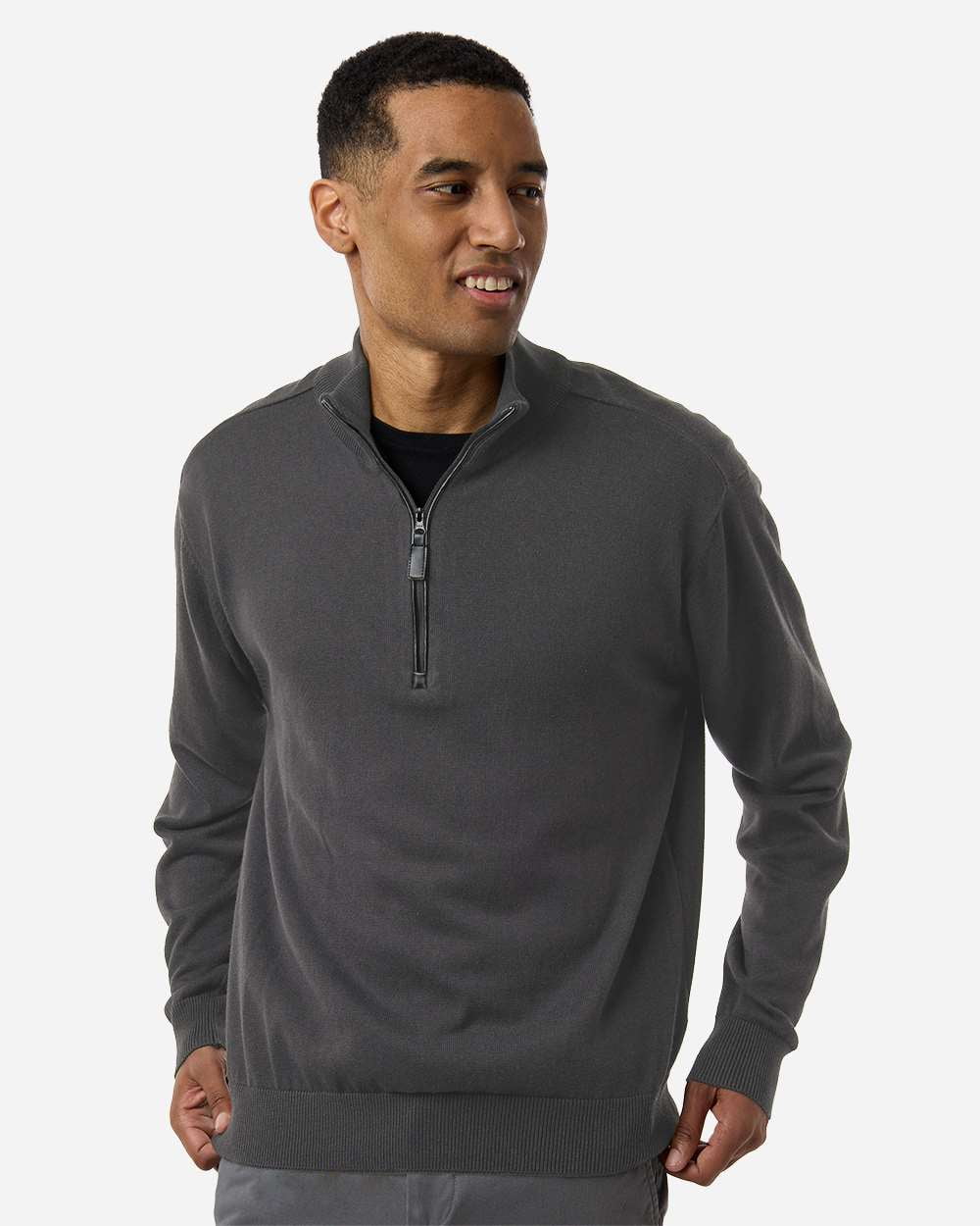 Devon & Jones DG446 Men's New Classics Quarter-Zip Sweater-Graphite-L ...