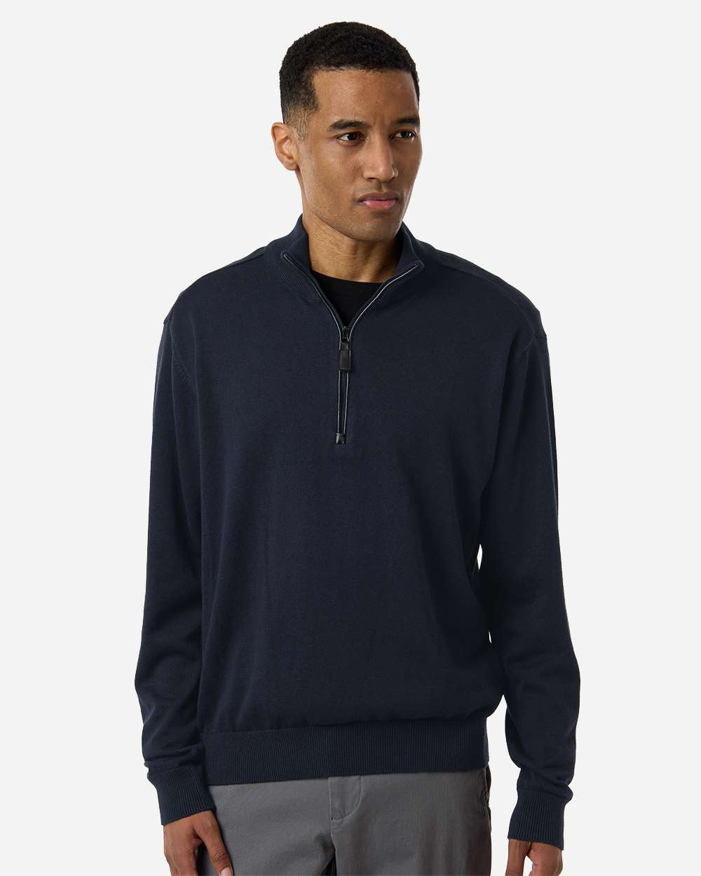 Devon & Jones DG446 Men's New Classics Quarter-Zip Sweater-Navy-S ...