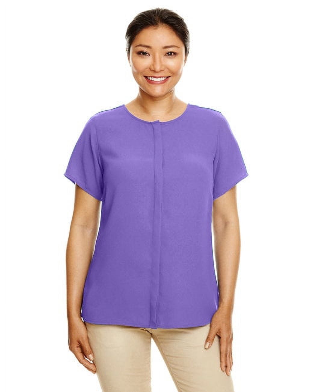 Devon & Jones DP612W Ladies Perfect Fit Short-Sleeve Crepe Blouse ...