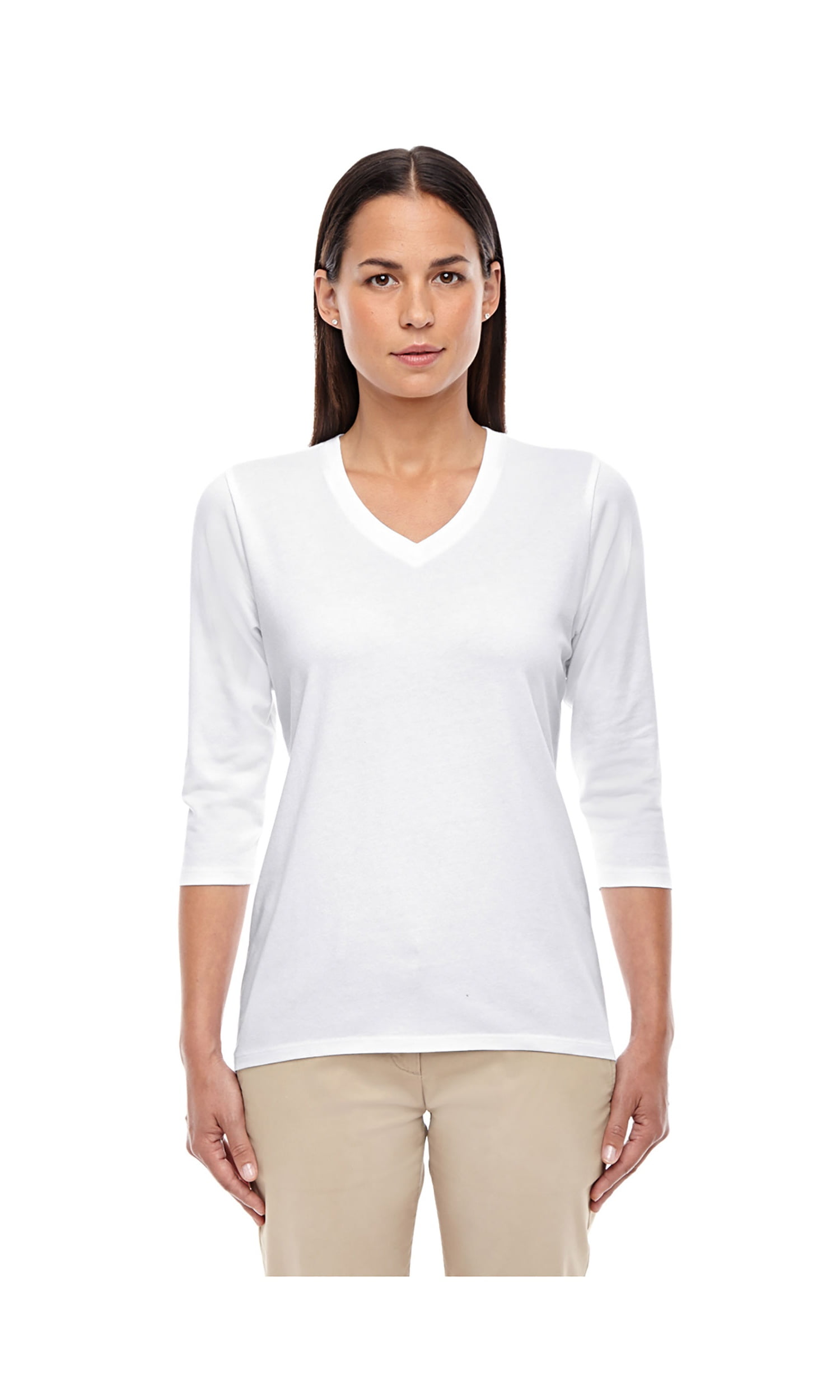 Devon & Jones Dp184W Ladies' Perfect Fit Bracelet-Length V-Neck Top - Walmart.com