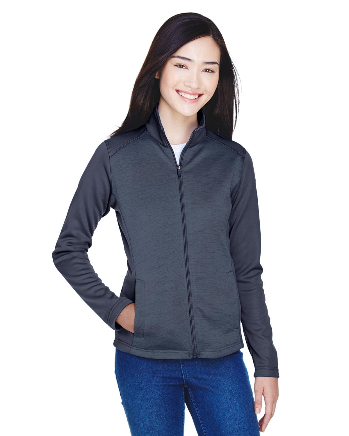 Devon & Jones Ladies' Newbury Colorblock MÃ©lange Fleece Full-Zip ...