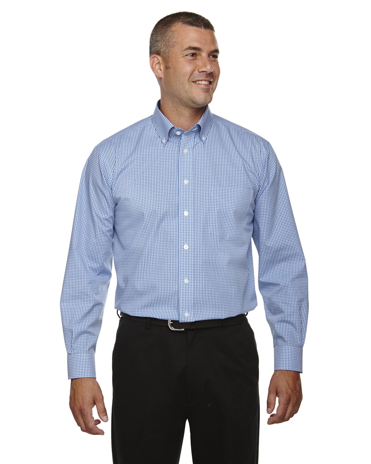 Devon & Jones Men's Crown Collection Gingham Check Shirt, Style D640 ...