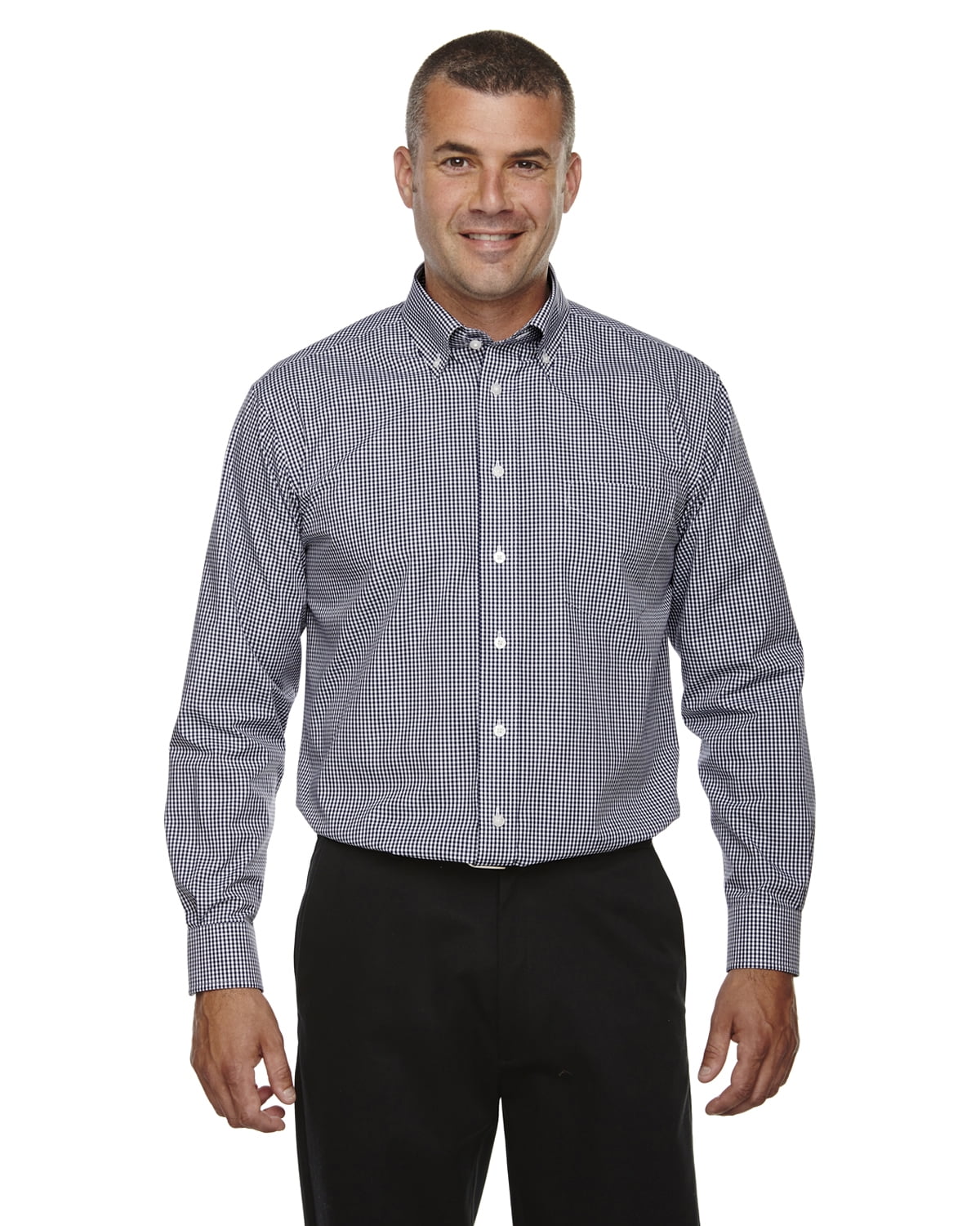 Devon & Jones Men's Crown Collection Gingham Check Shirt, Style D640 ...