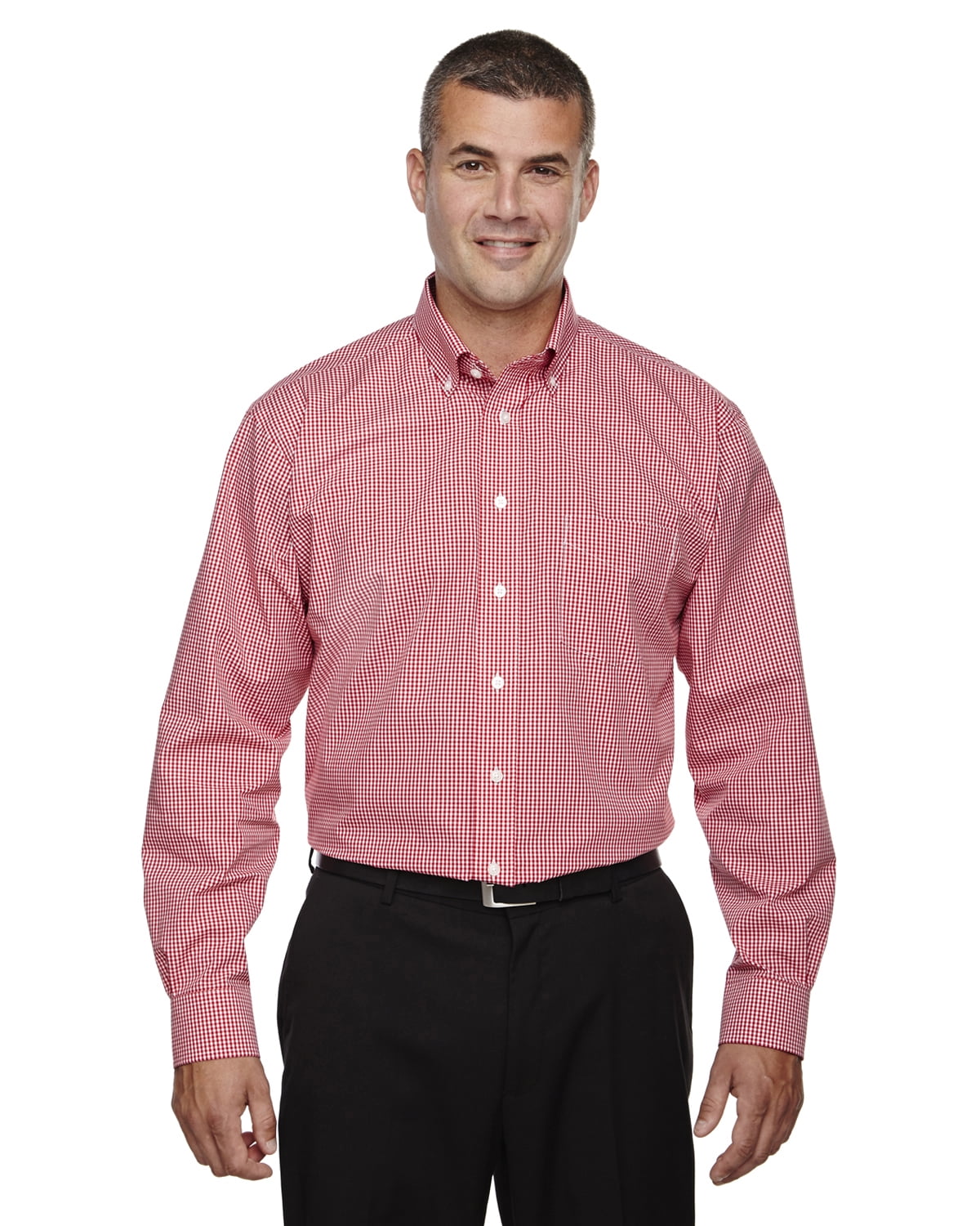 Devon & Jones Men's Crown Collection Gingham Check Shirt, Style D640 ...