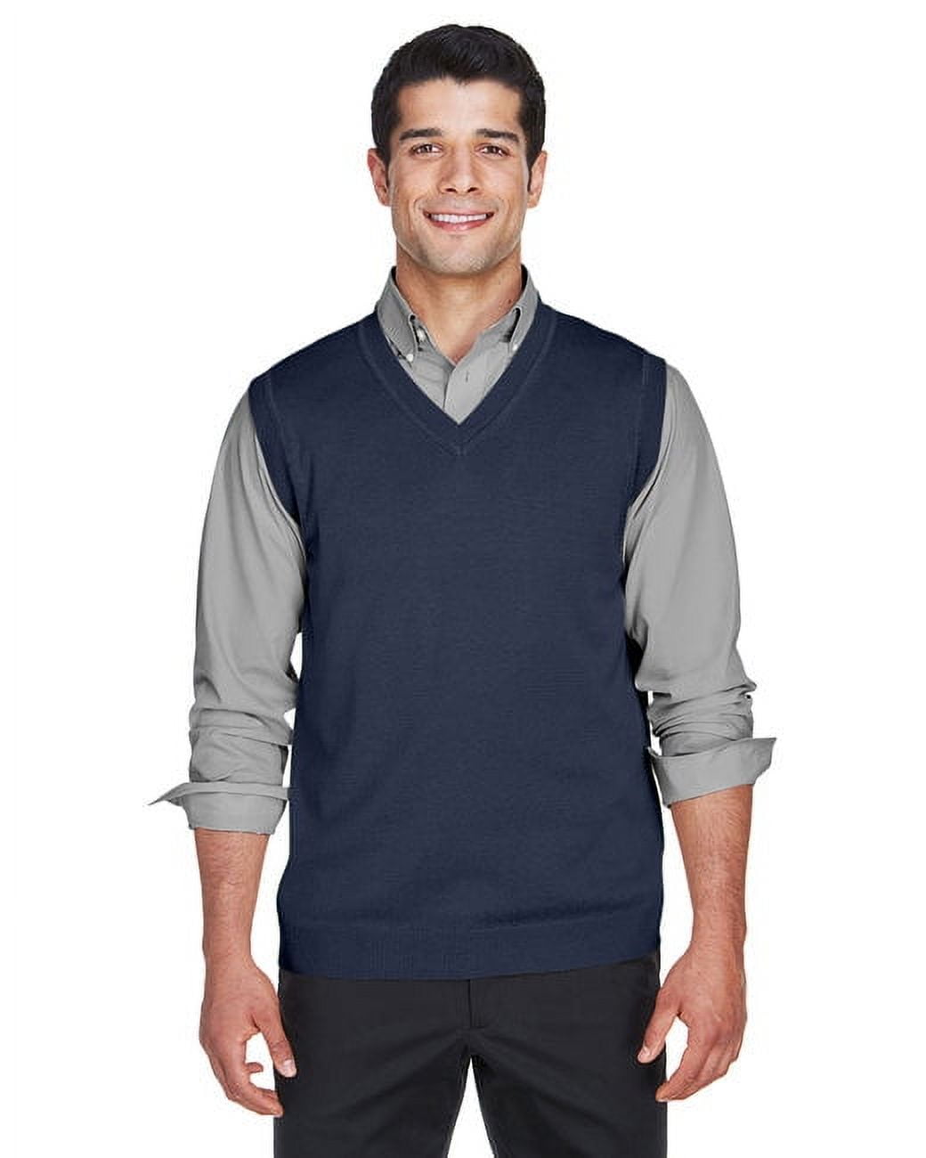 Devon & Jones Men's V-Neck Vest (D477) -NAVY -2XL - Walmart.com