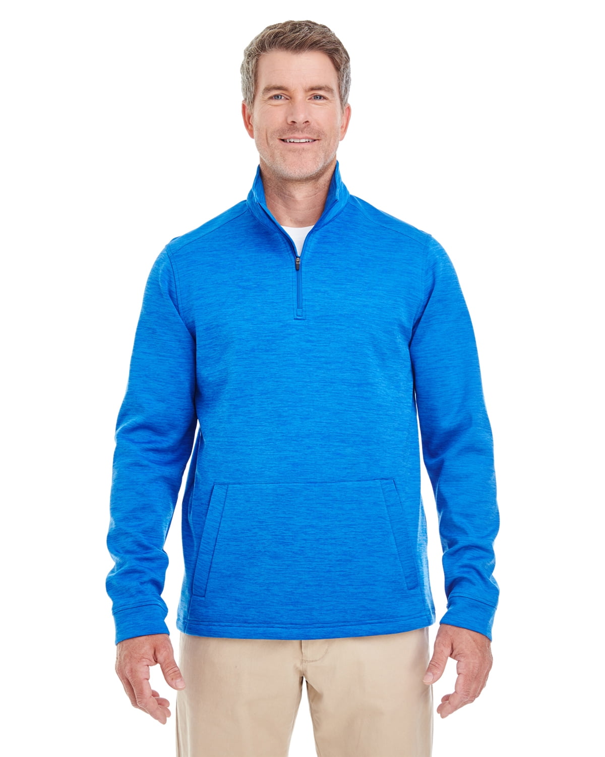 Devon & Jones Newbury M lange Fleece Quarter-zip (DG798) French Blue ...