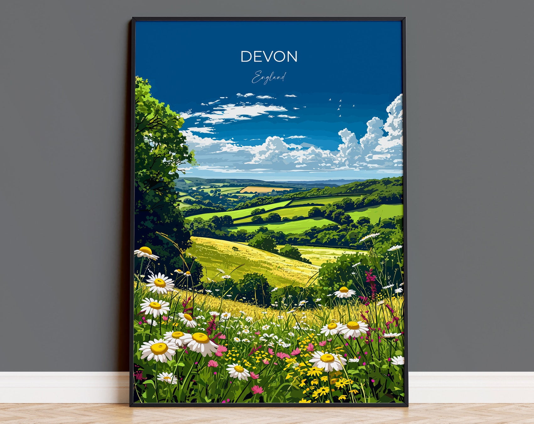 Devon Poster Wall Art, Travel Print of Devon, England, Devon Art Gift ...