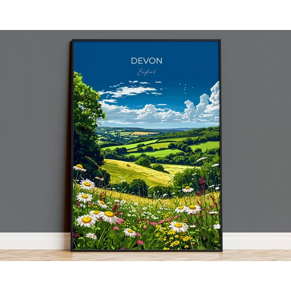 Devon Poster Wall Art, Travel Print of Devon, England, Devon Art Gift ...