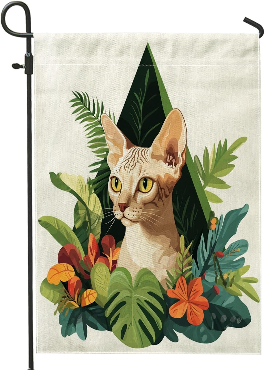 Devon Rex Cat Garden Flag 12x18 Inch Double Sided Canvas Outdoor Flag ...