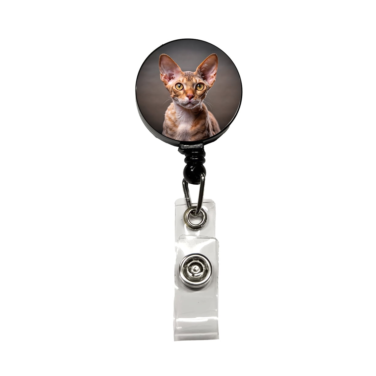 Devon Rex Cat Photo Retractable Reel ID Badge Key Card Name Tag Holder ...