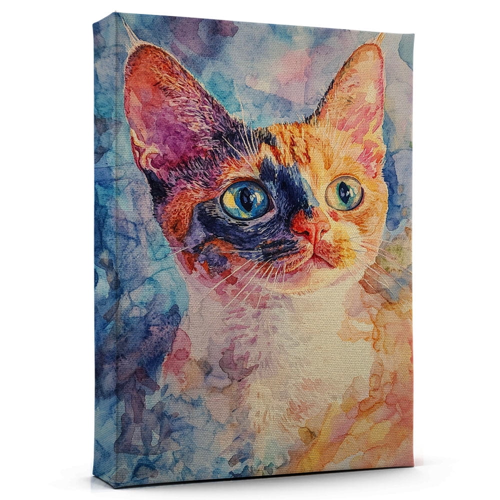 Devon Rex Cat Tabby Pictures Wall Decor - Colorful Devon Rex Cat Tabby ...