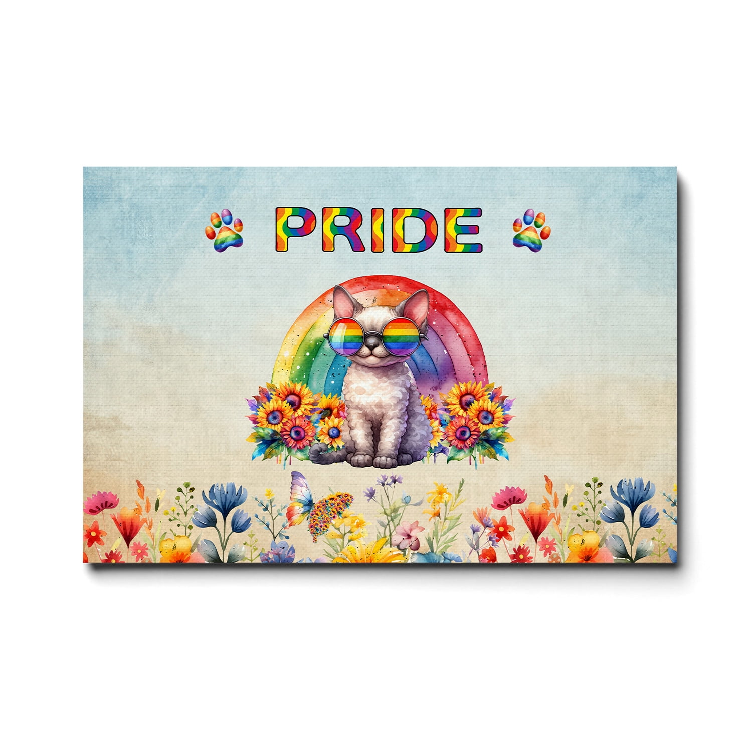 Devon Rex Celebrates Rainbow Pride Month LGBT LGBTQ+ Horizontal Matte ...