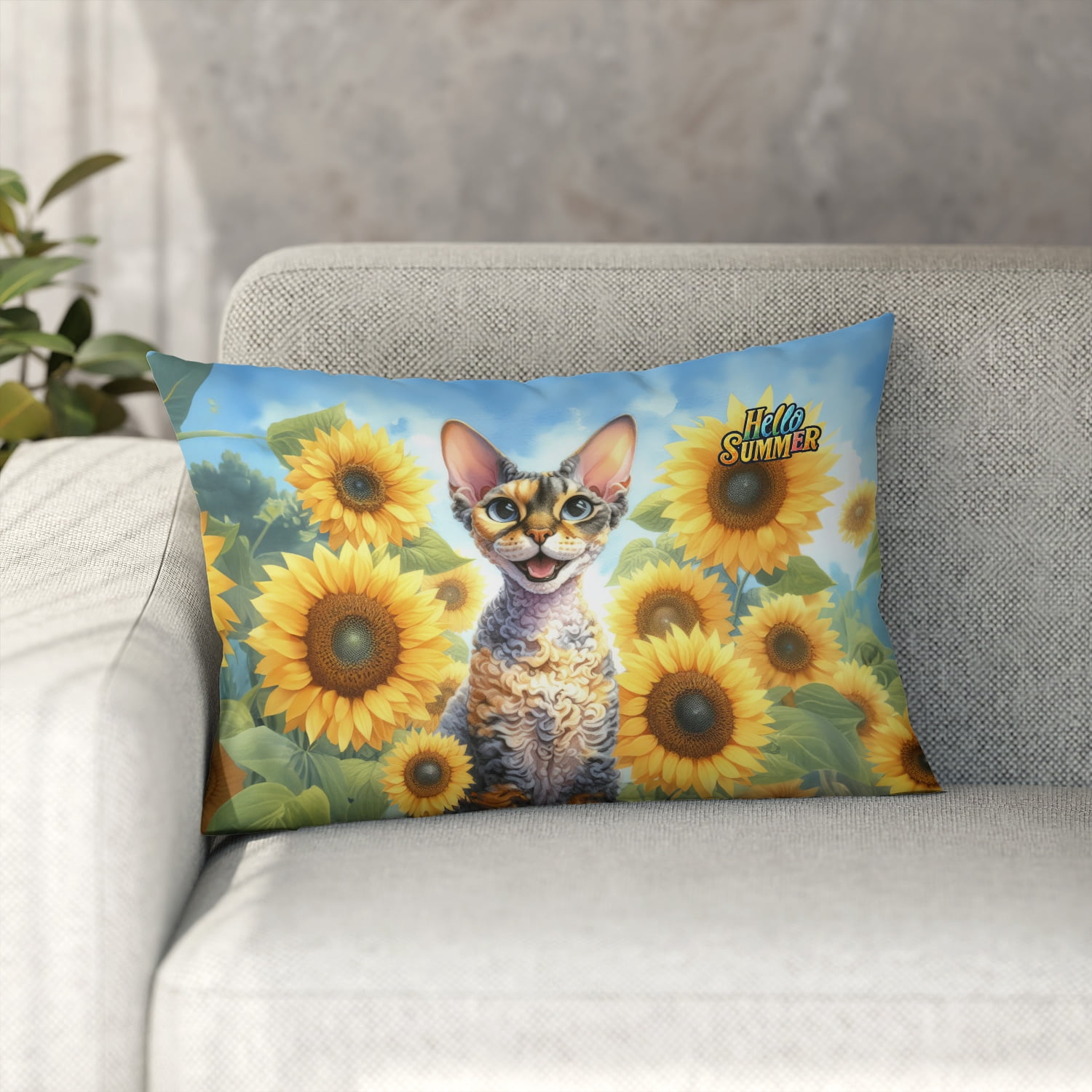 Devon Rex Hello Summer Sunshine Sunflowers Spring Retro Vintage ...