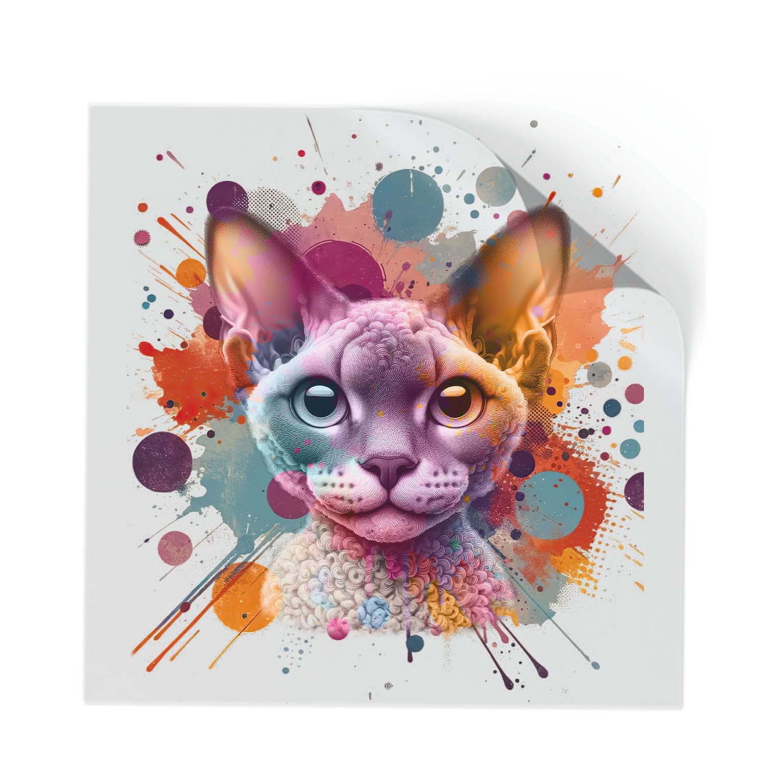 Devon Rex Portrait Watercolor Vintage Retro Styles Cutout Transfer ...