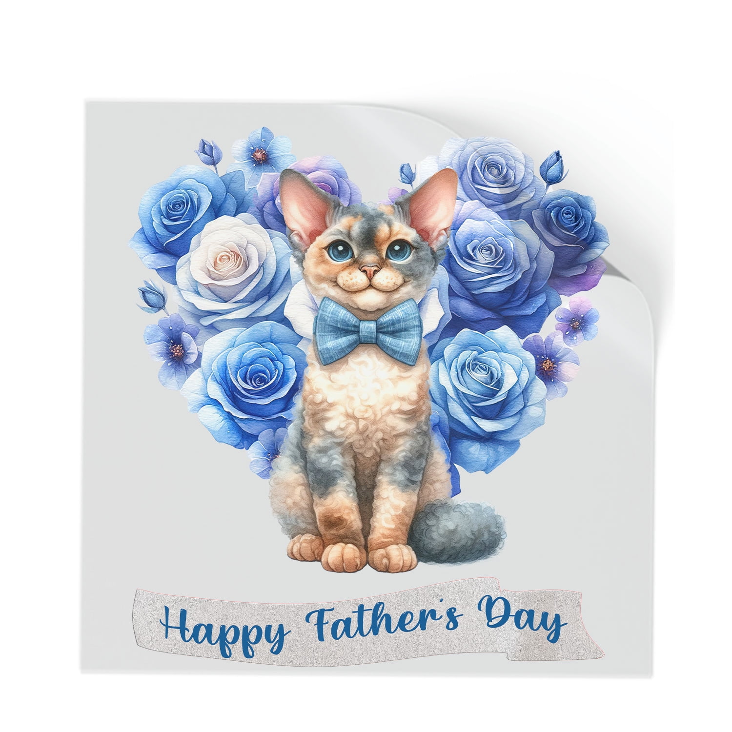Devon Rex Proud Dad Happy Father's Day Cutout Transfer Sticker Cat ...