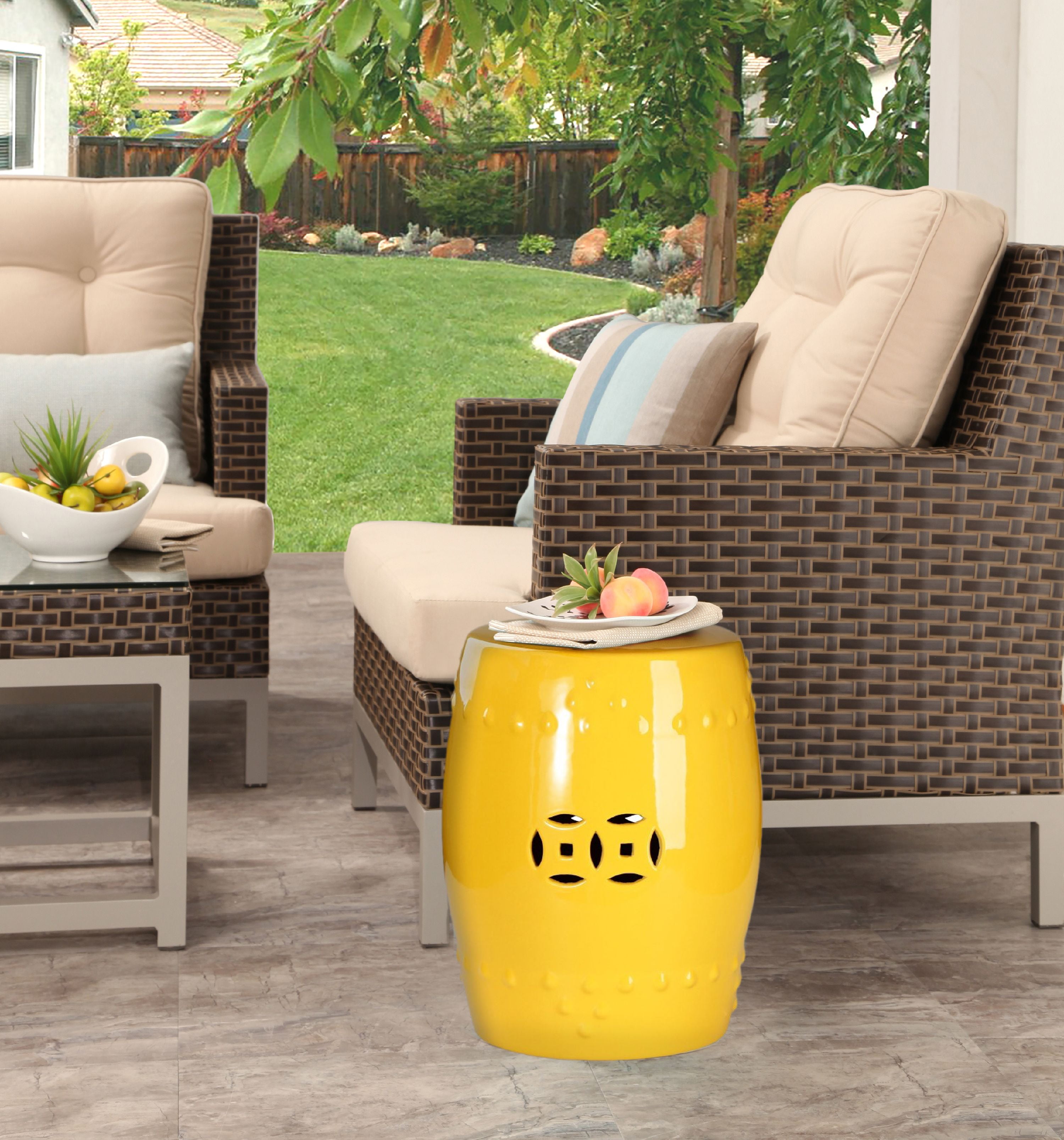 Yellow Garden Stool