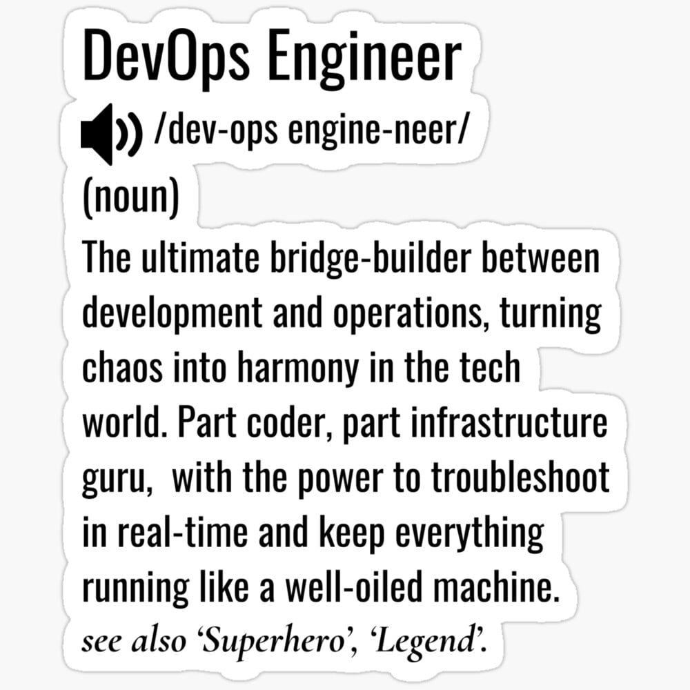 Devops Engineer Definition Sticker Phone Decal Water Bottle Stickers ...