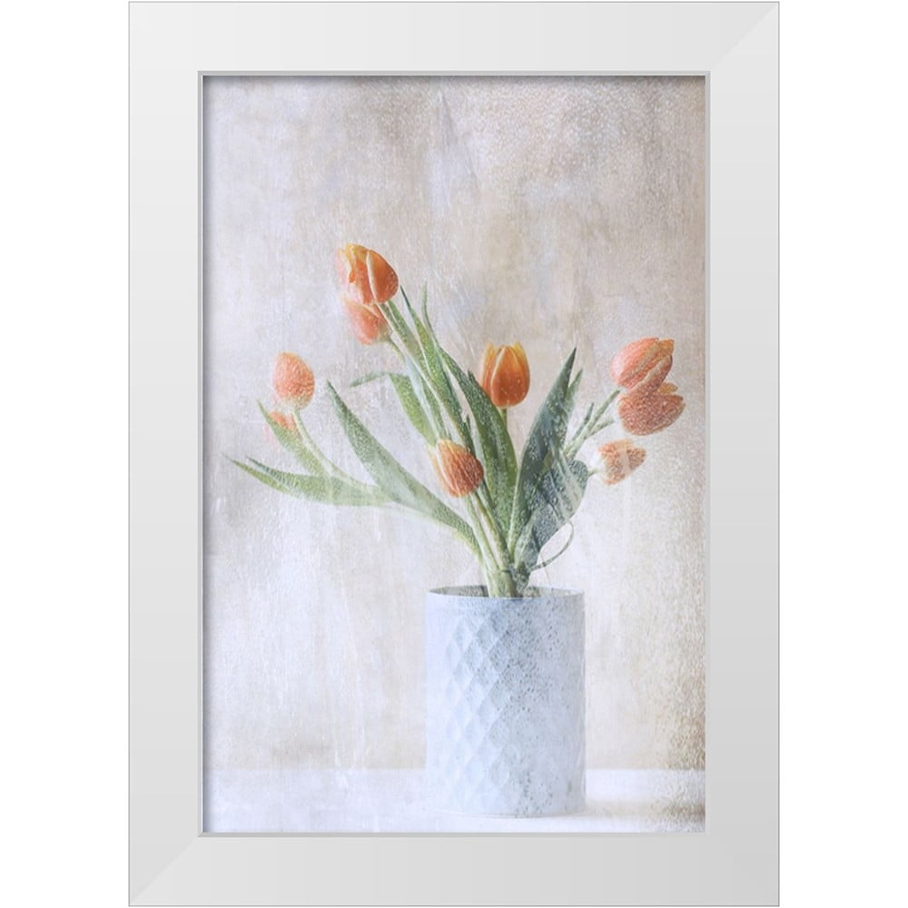 Devos, Delphine 11x14 White Modern Wood Framed Museum Art Print Titled - A Bunch Of Tulips ...