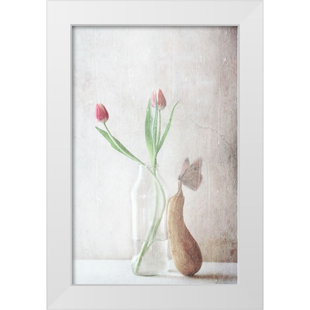 Devos, Delphine 22x32 White Modern Wood Framed Museum Art Print Titled - The Pitter-Patter Of ...