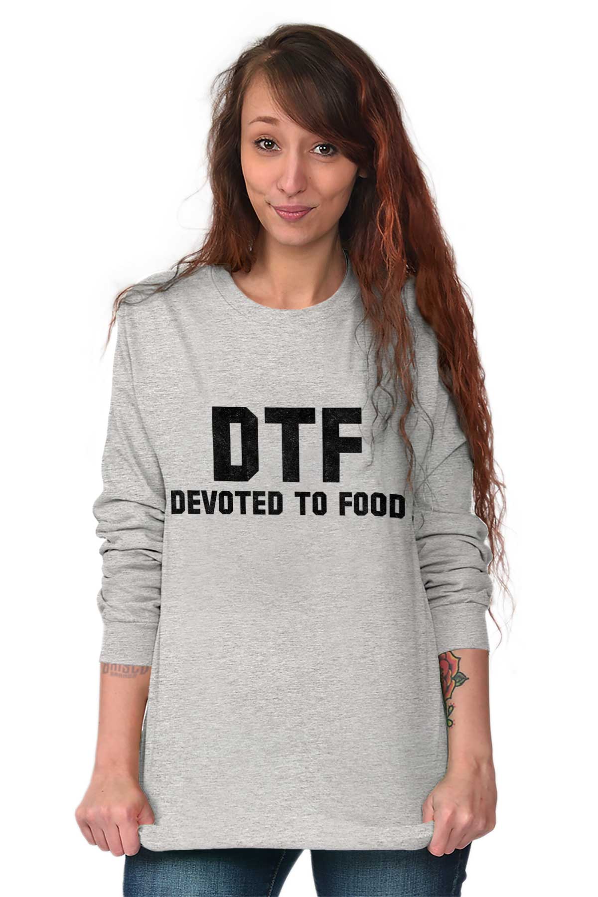 Devoted Food DTF Foodie Hungry Funny Long Sleeve TShirt Men Women ...