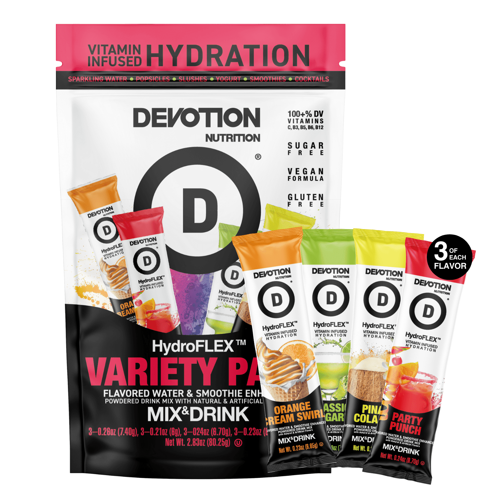 Devotion Nutrition HydroFLEX Packets | Vitamin Infused Hydration Powder ...