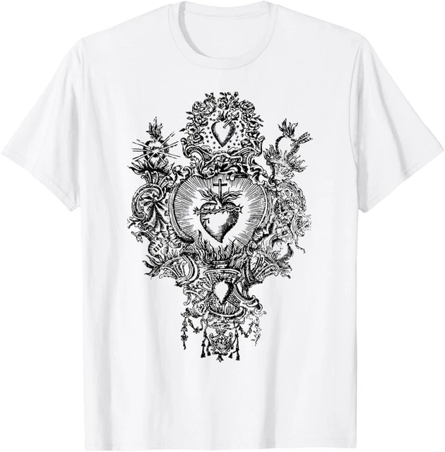 Devotion To The Sacred Heart Of Jesus Vintage Catholic Art T-Shirt ...