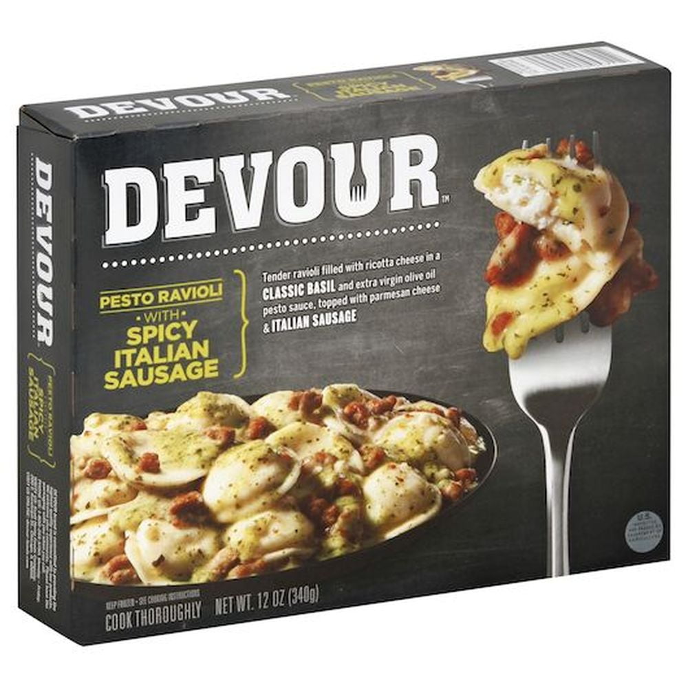 Devour Frozen Pesto Ravioli with Spicy Italian Sausage, 12 Ounce - 8 ...