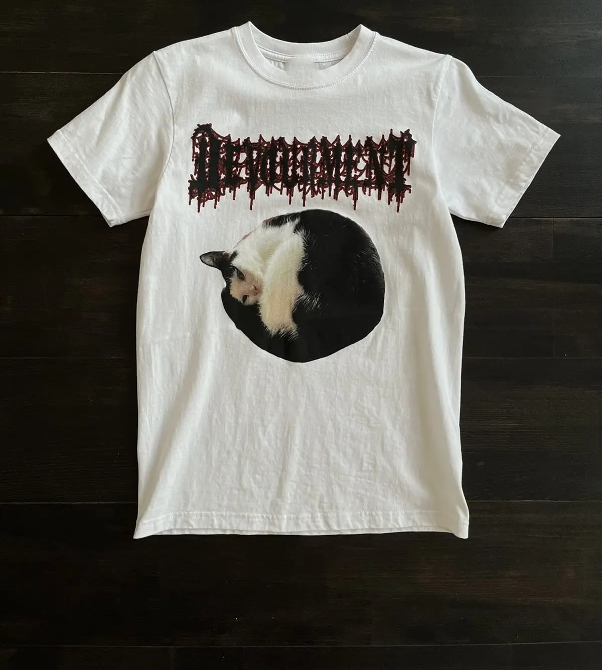 Devourment band Cat Short Sleeve Cotton White All Size Shirt AG2147 - Walmart.com