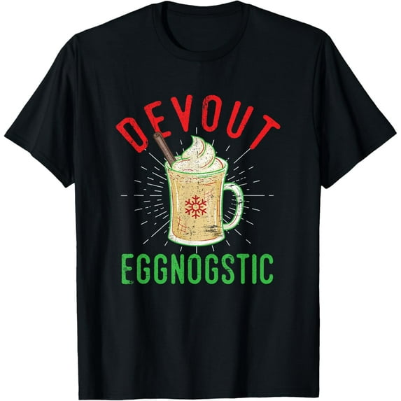 Devout Eggnostic Funny Eggnog Design for Egg Nog Lovers T-Shirt ...