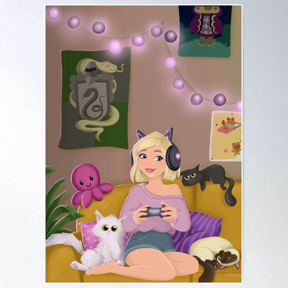Devovo Gaming Poster Wall Art Modern Wall Decor For Living Room Bedroom ...
