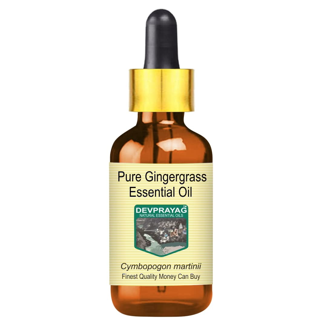 Devprayag Gingergrass Essential Oil Cymbopogon martinii with Glass ...