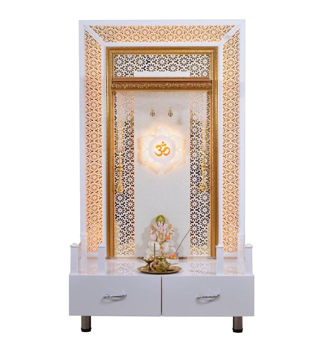 Devyom Designer Wooden Temple Modern Pooja Mandir Decoration - Walmart.com