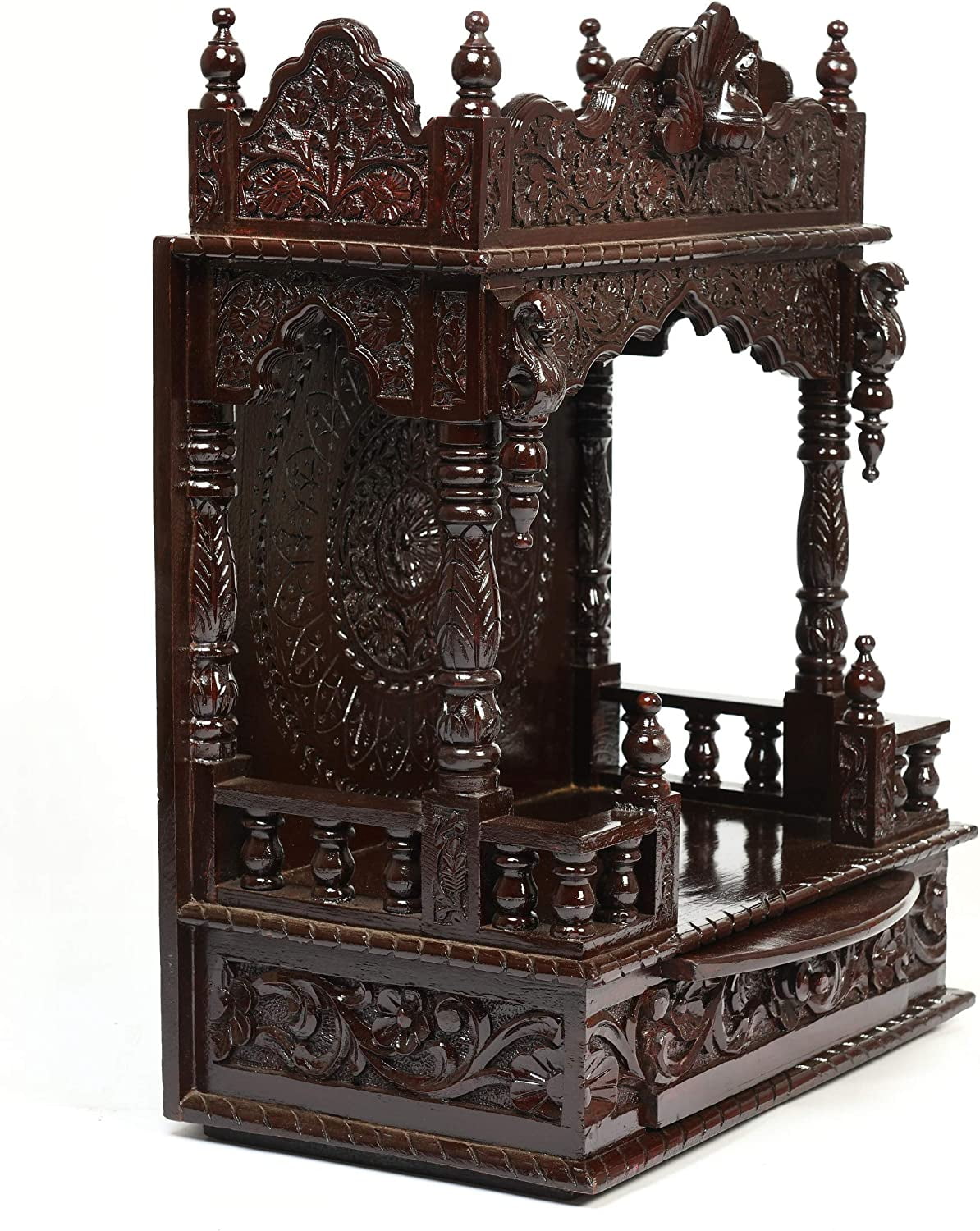 Devyom Mandir Indian Temple Brown wood Decoration, 28 lbs - Walmart.com