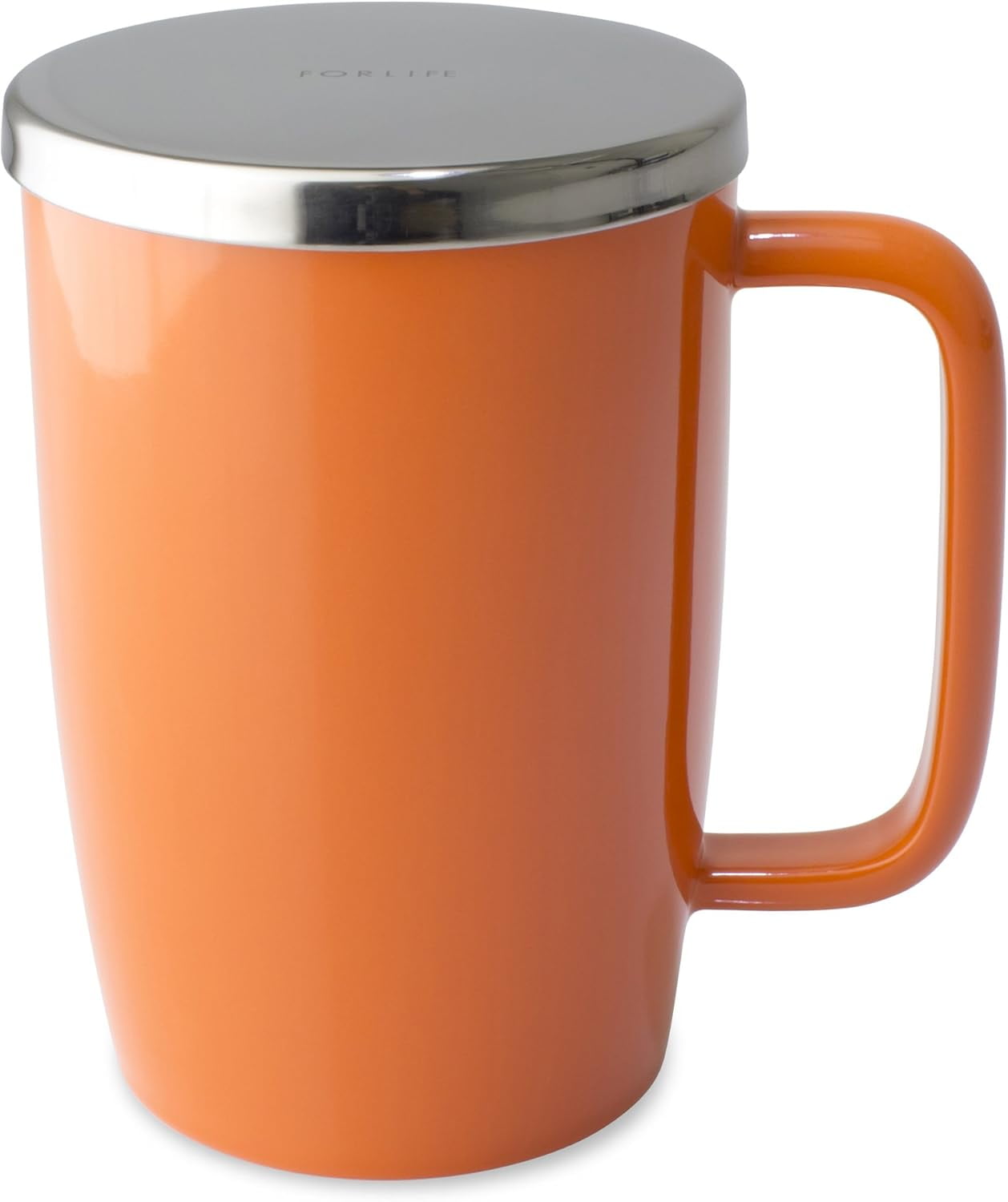 Dew Glossy Finish Brew-In-Mug with Basket Infuser & "Mirror" Stainless ...