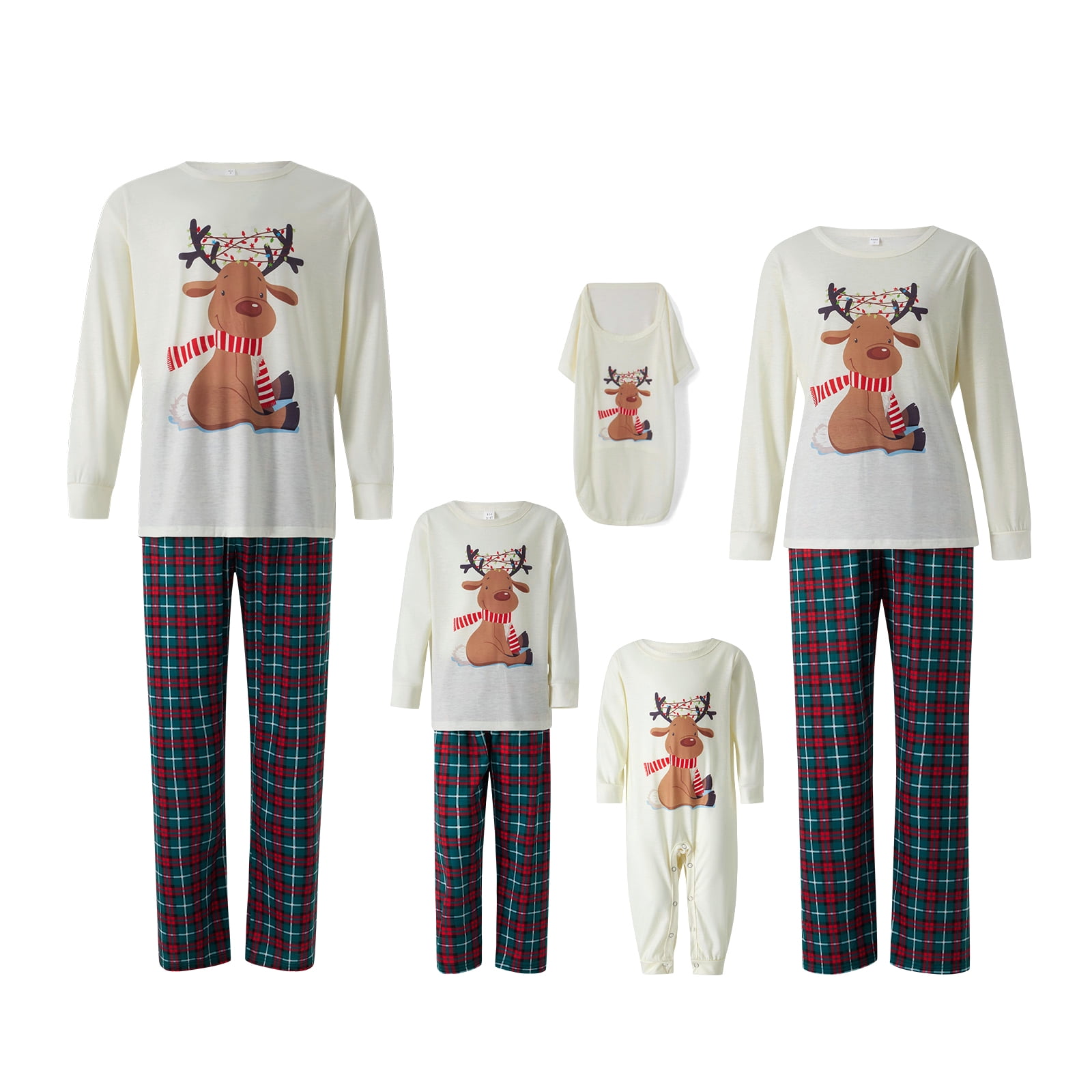 Dewadbow Christmas Pajamas for Family Matching Cute Long Sleeve Couples ...