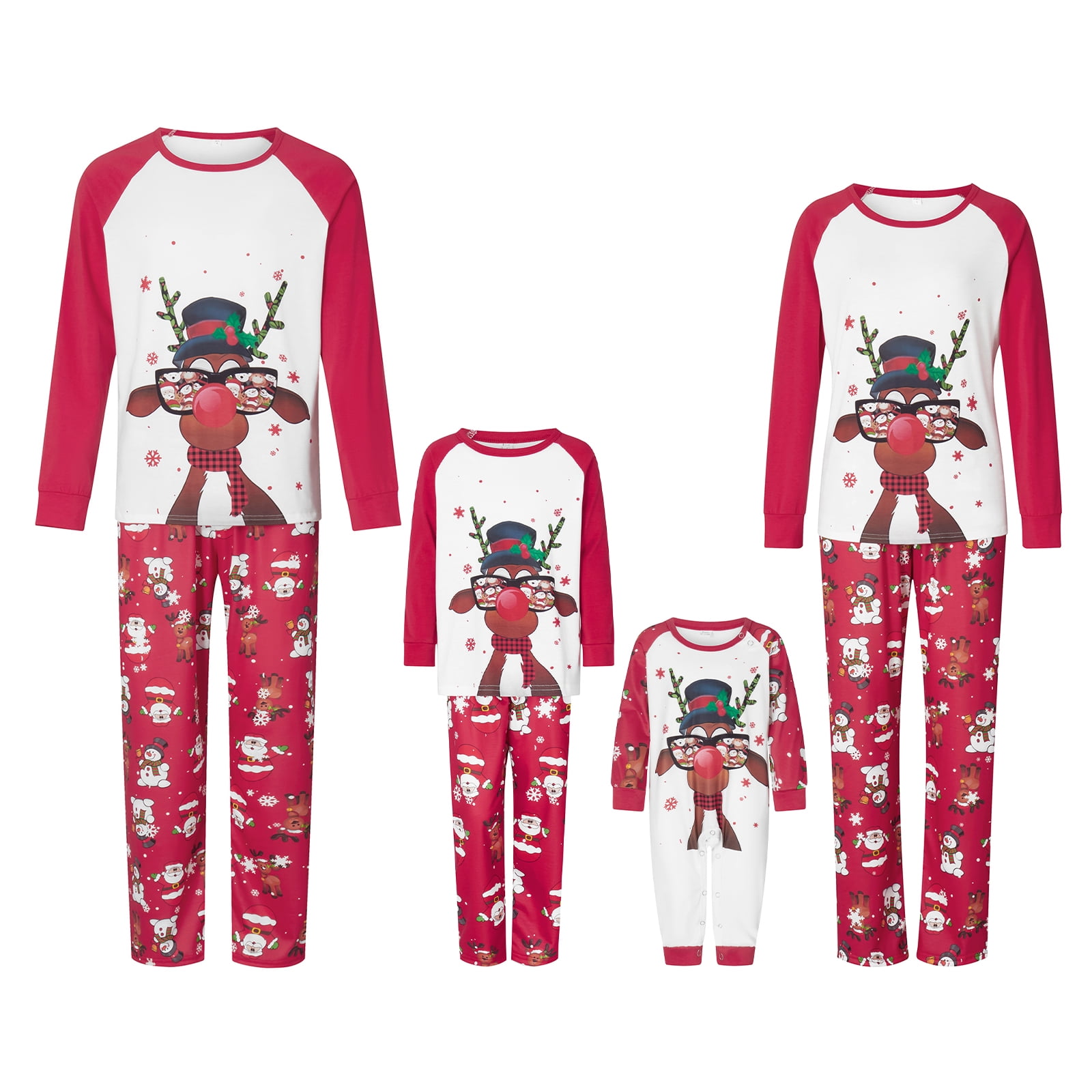 Dewadbow Christmas Pajamas for Family, Xmas PJS Set Holiday Sleepwear ...
