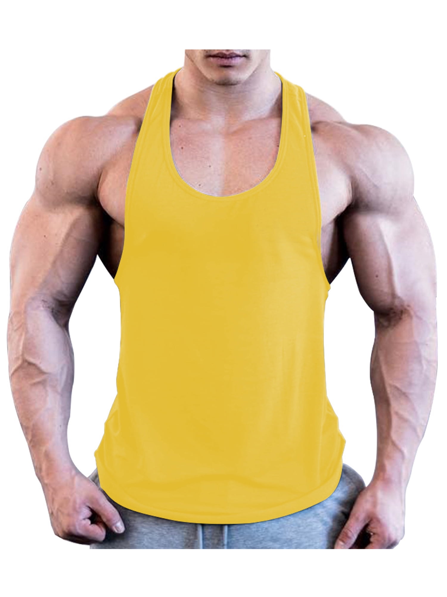 Dewadbow Men Gym Vest Bodybuilding Tank Top Muscle Clothing Short Tanks ...