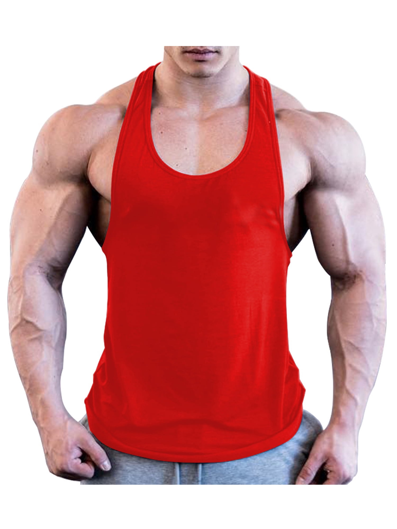 Dewadbow Men Gym Vest Bodybuilding Tank Top Muscle Clothing Short Tanks ...