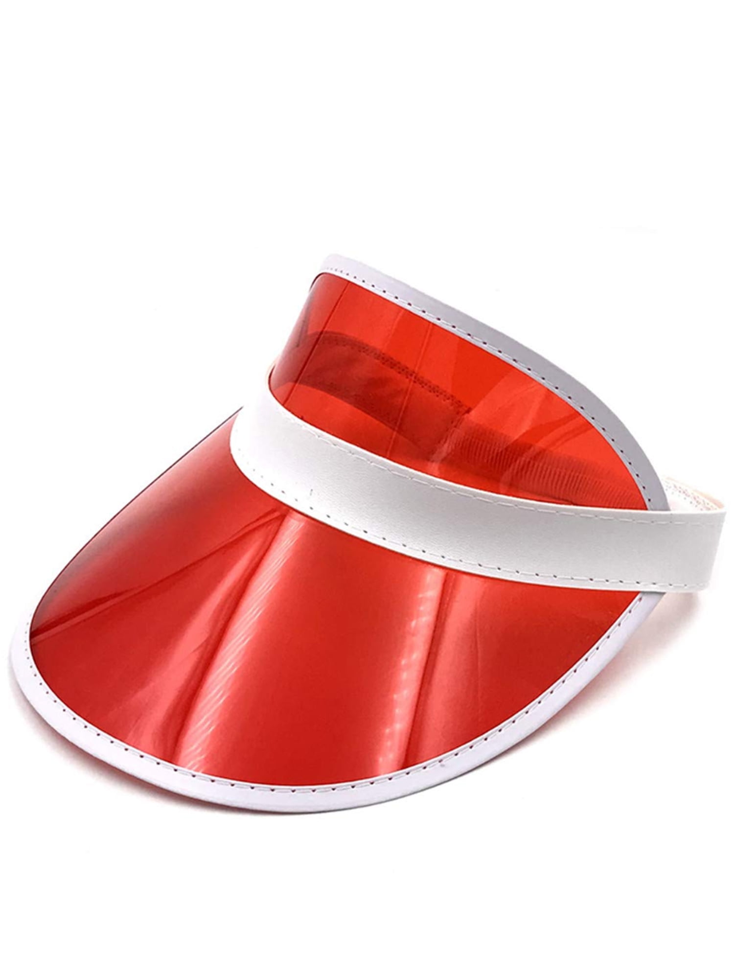 Dewadbow Summer Sun Visor Casual Hat Clear Plastic Adult Sunscreen Cap ...