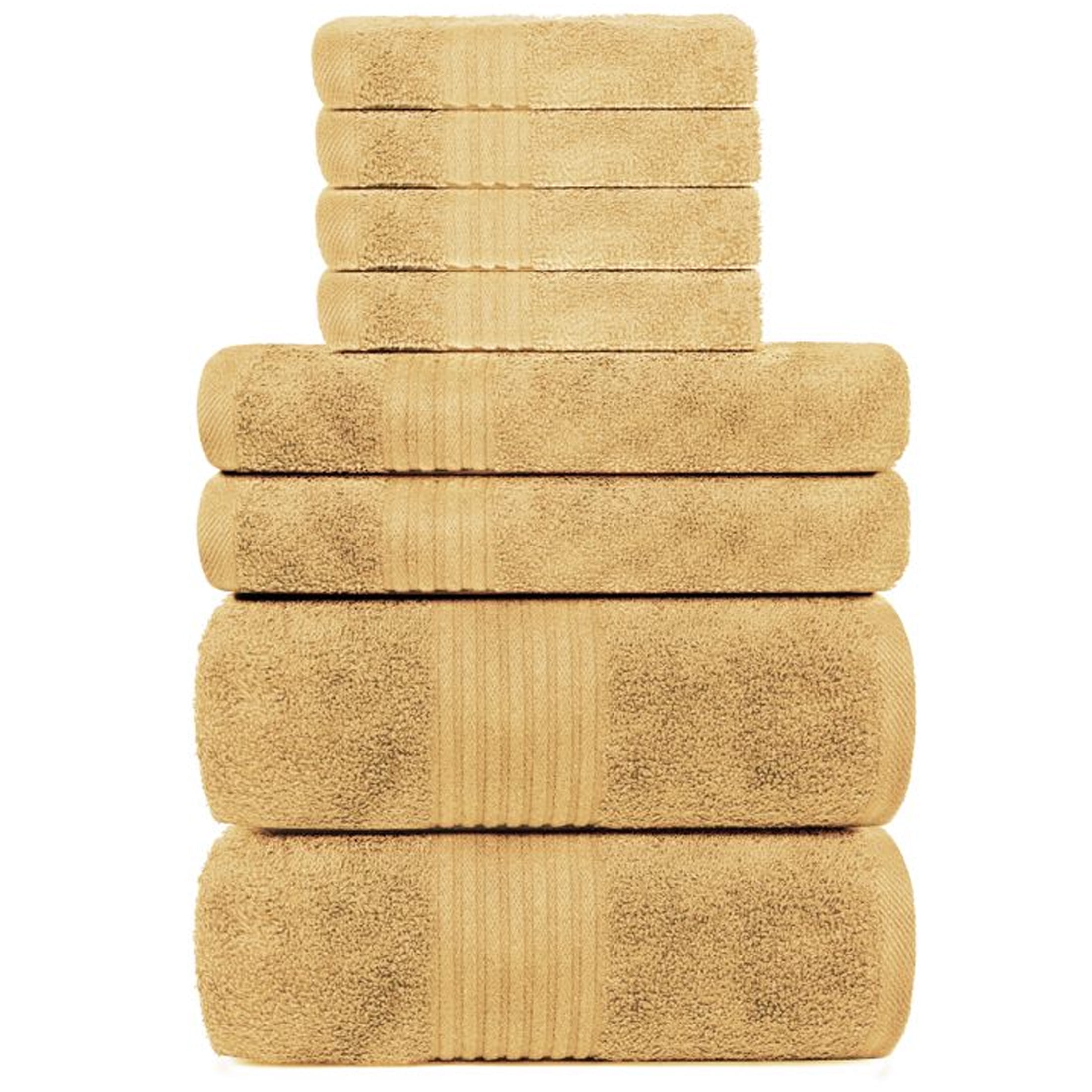 Dewall Maisons Beige 8-Piece Cotton Towel Set - Soft, Durable, & Highly ...
