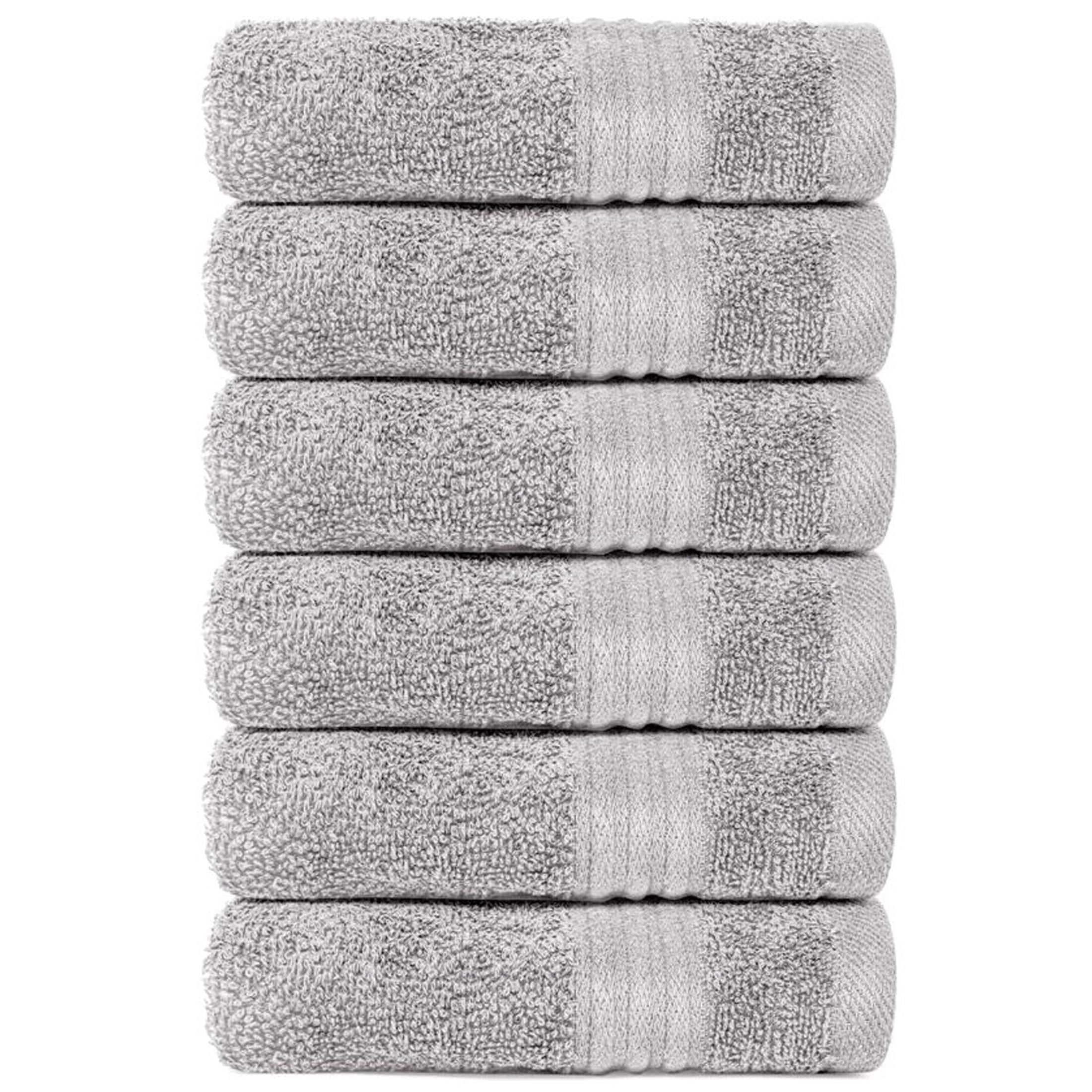 Dewall Maisons Chic Light Grey 6-Piece Cotton Washcloth Collection ...