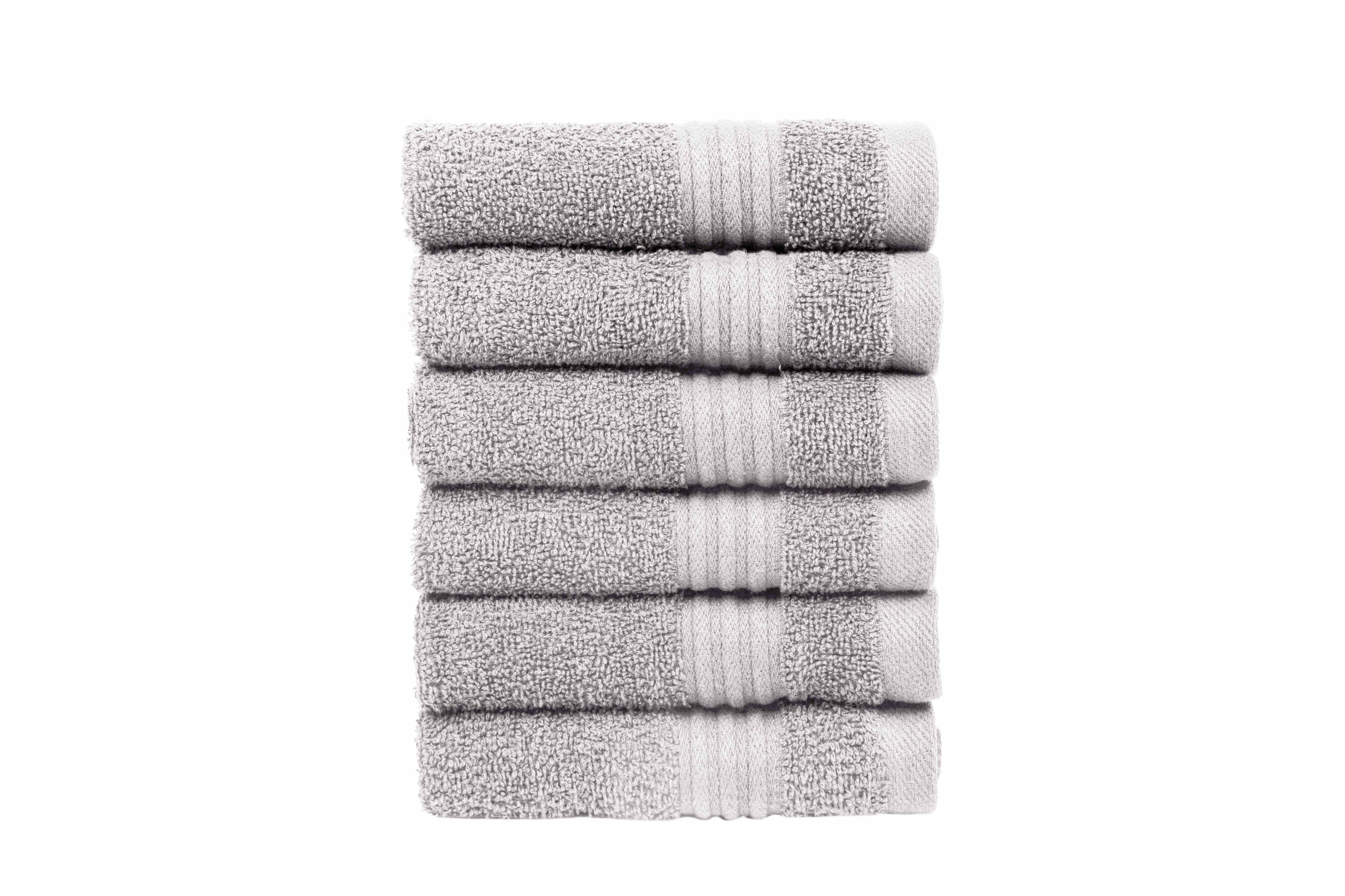Dewall Maisons Chic Light Grey 6-Piece Cotton Washcloth Collection ...